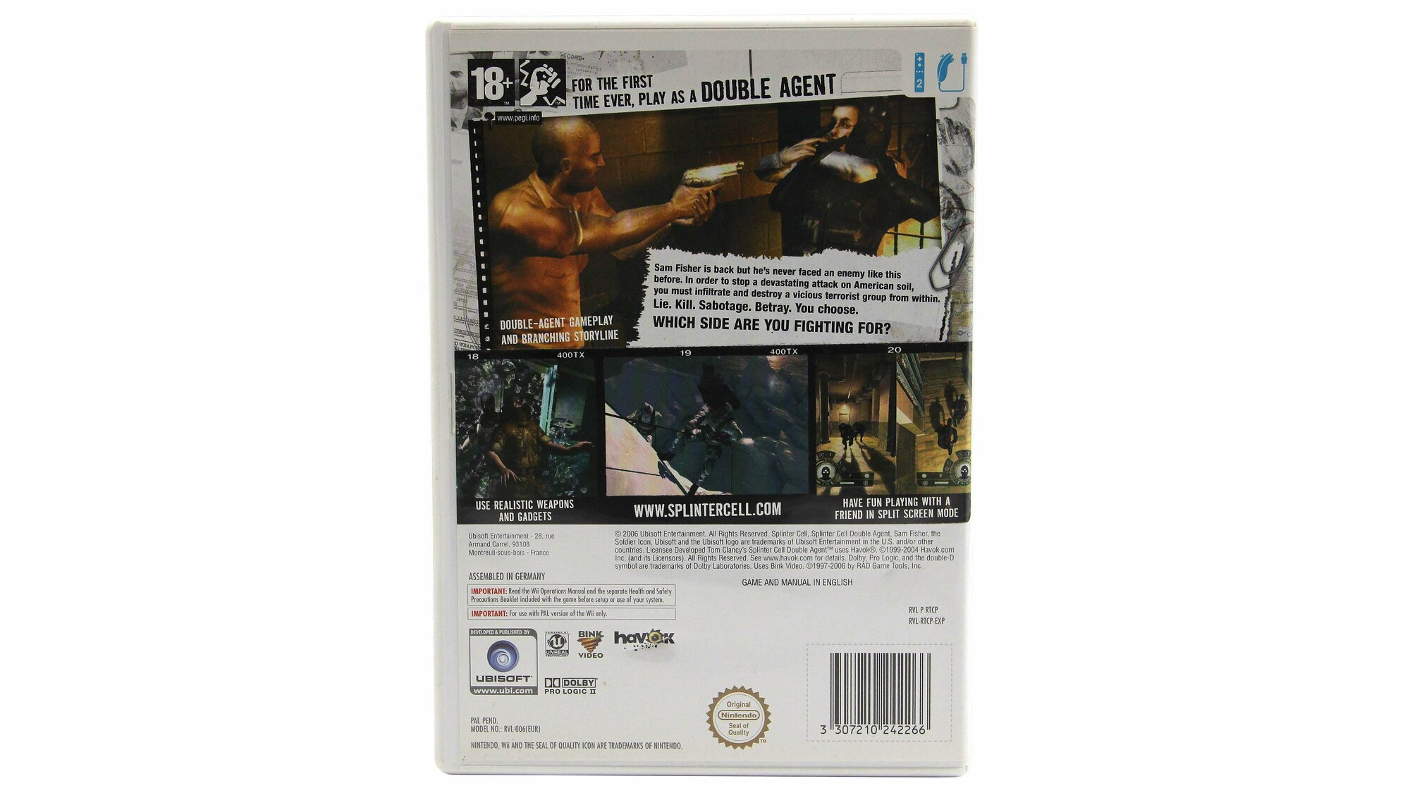 Tom Clancy's Splinter Cell Double Agent (Nintendo Wii) — фото 1
