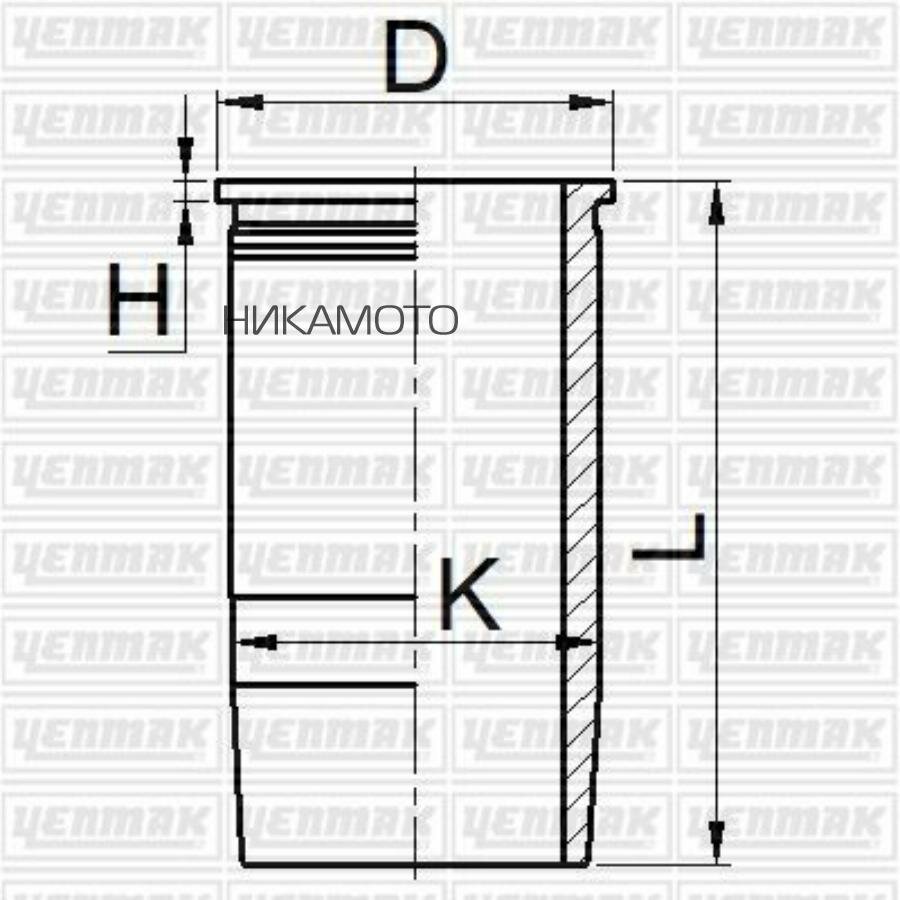 YENMAK 51-05605-000 120,00 mm. Гильза K=139,5, L=260, H=