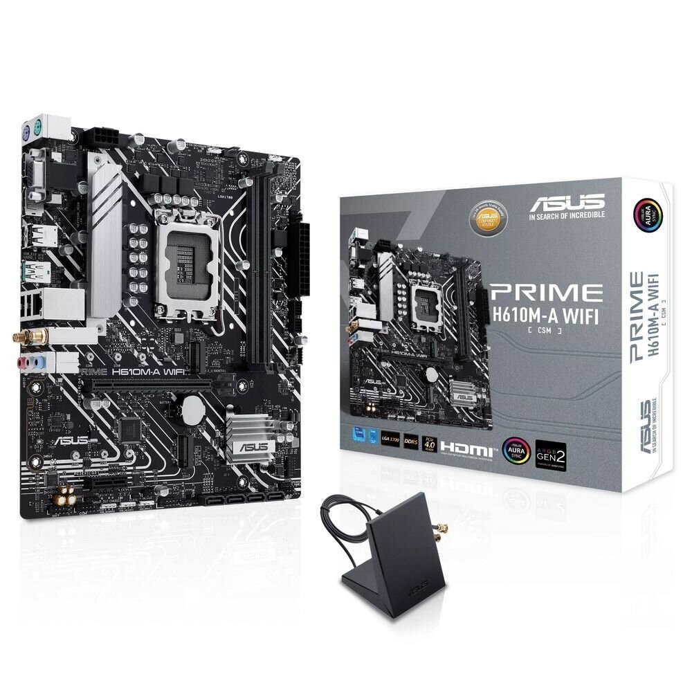 Материнская плата Asus PRIME H610M-A WIFI Soc-1700 Intel H610 2xDDR5 mATX AC`97 8ch(7.1) GbLAN+VGA+HDMI+DP
