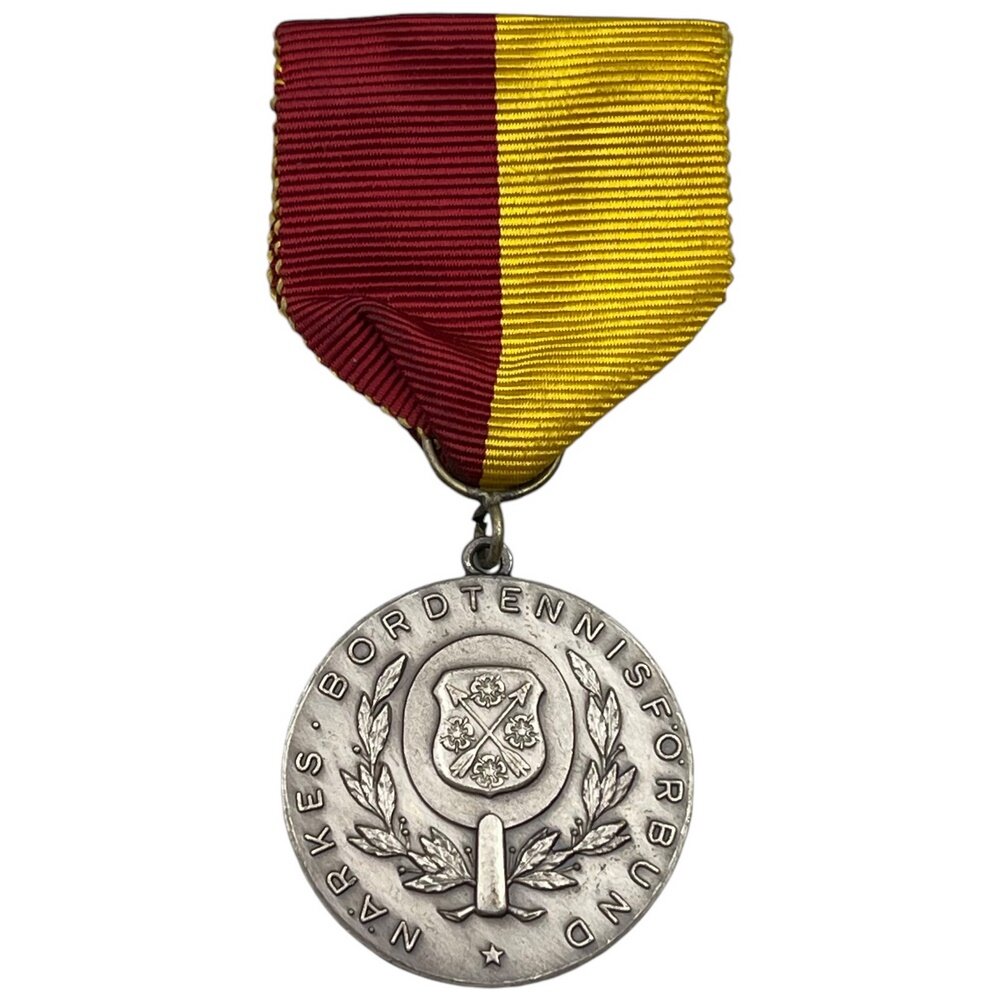 Швеция, медаль "Ассоциация настольного тенниса Няркес" серебряная степень 1971-1980 гг.