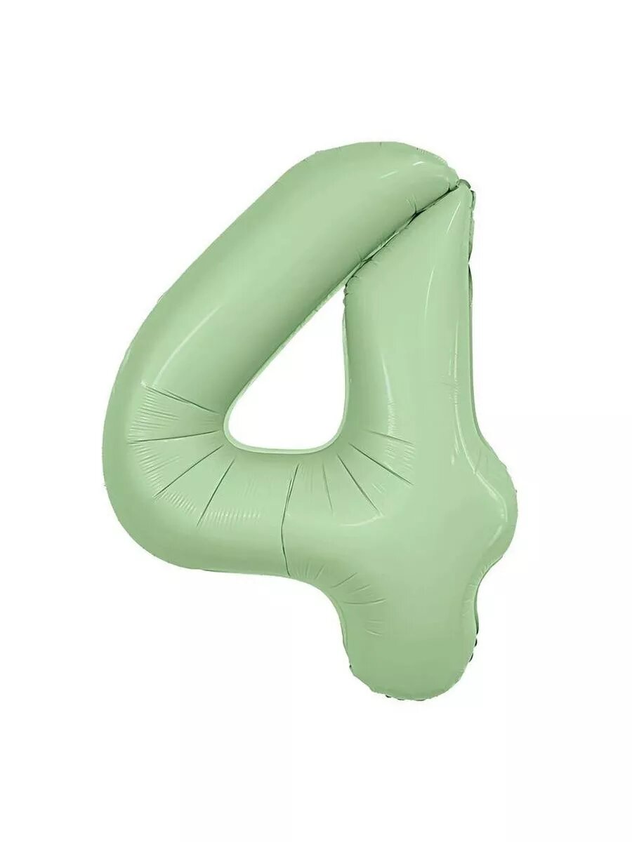 Шар фольгированный цифра "4" Олива Slim ( 40"/102 см) / AGURA, Россия