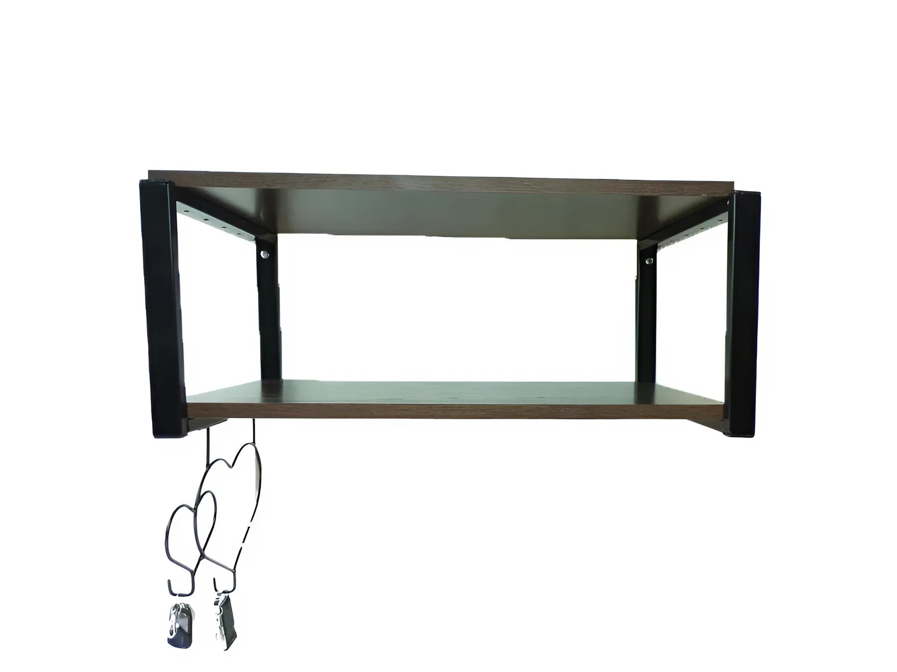 Полка для микроволновки GARROSS "SIBERIA 213499", с двумя сердцами, одна полка 30х60 см, высота 27 см, цвет полок венге