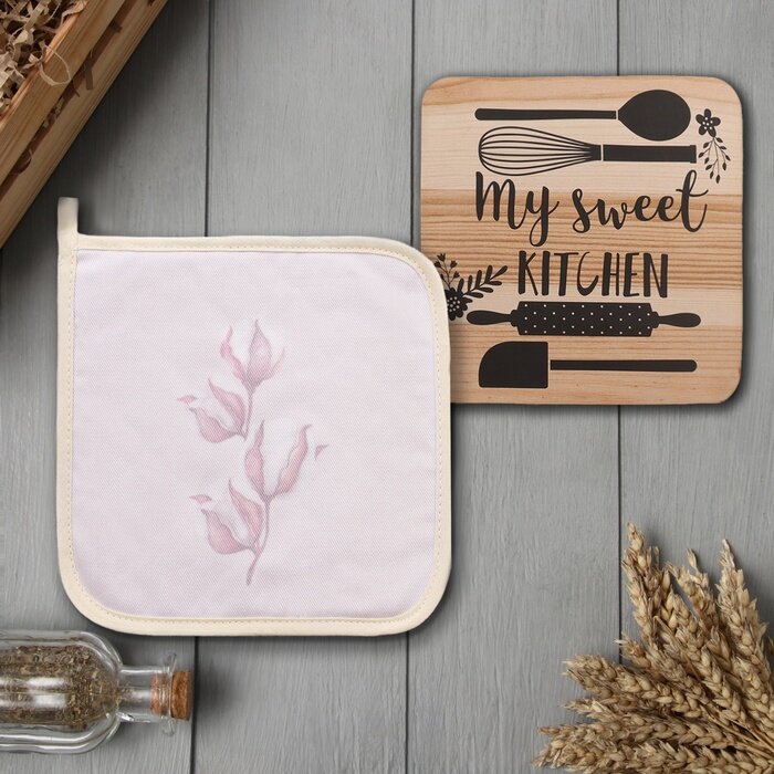 Подарочный набор "Sweet" прихватка 19х19см, подставка под горячее