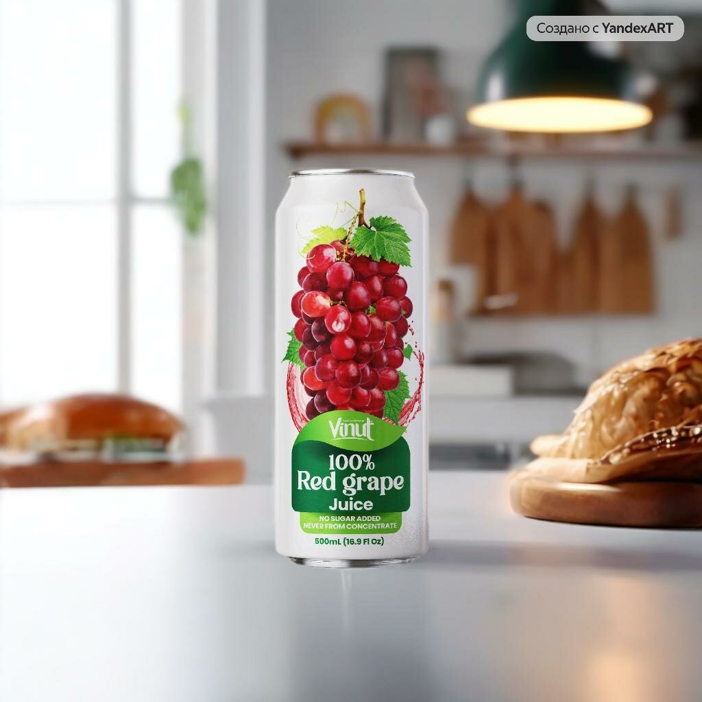 Сок прямого отжима VINUT 100% RED GRAPE (Винут Красный Виноград) 0,5л 6шт