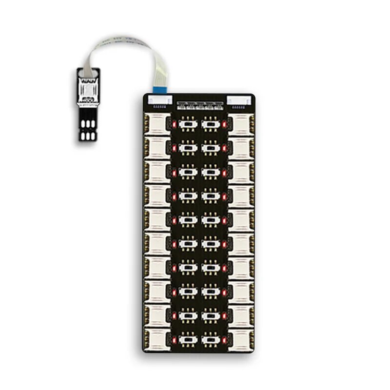 Адаптер SIM-карты с 20-слоточным устройством чтения нескольких SIM-карт Mini Nano SIM с независимым переключателем управления для iPhone 5/6/7/8/X/XS/XR/11