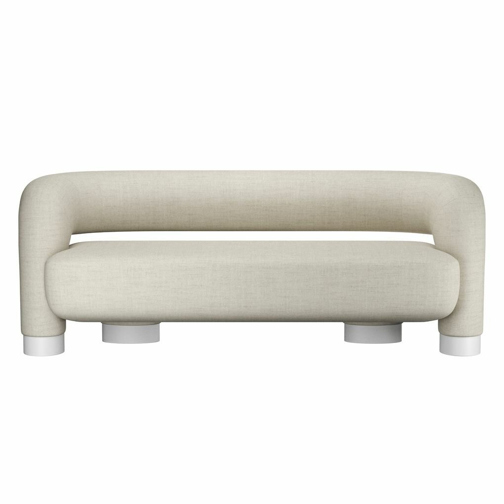 Диван PECOLA, трехместный, 1800х780х780, эмаль белая льняной LINOTO 01