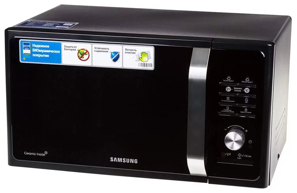 Микроволновая печь Samsung MS23F302TAK, сенсорное управление, цвет черный