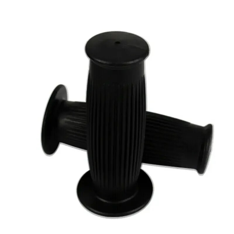 Пара 1 "25 мм винтажные ручки для мотоцикла, универсальные резиновые ручки для руля, конец ручки для кафе Racer Bobber на заказ Черный, черный