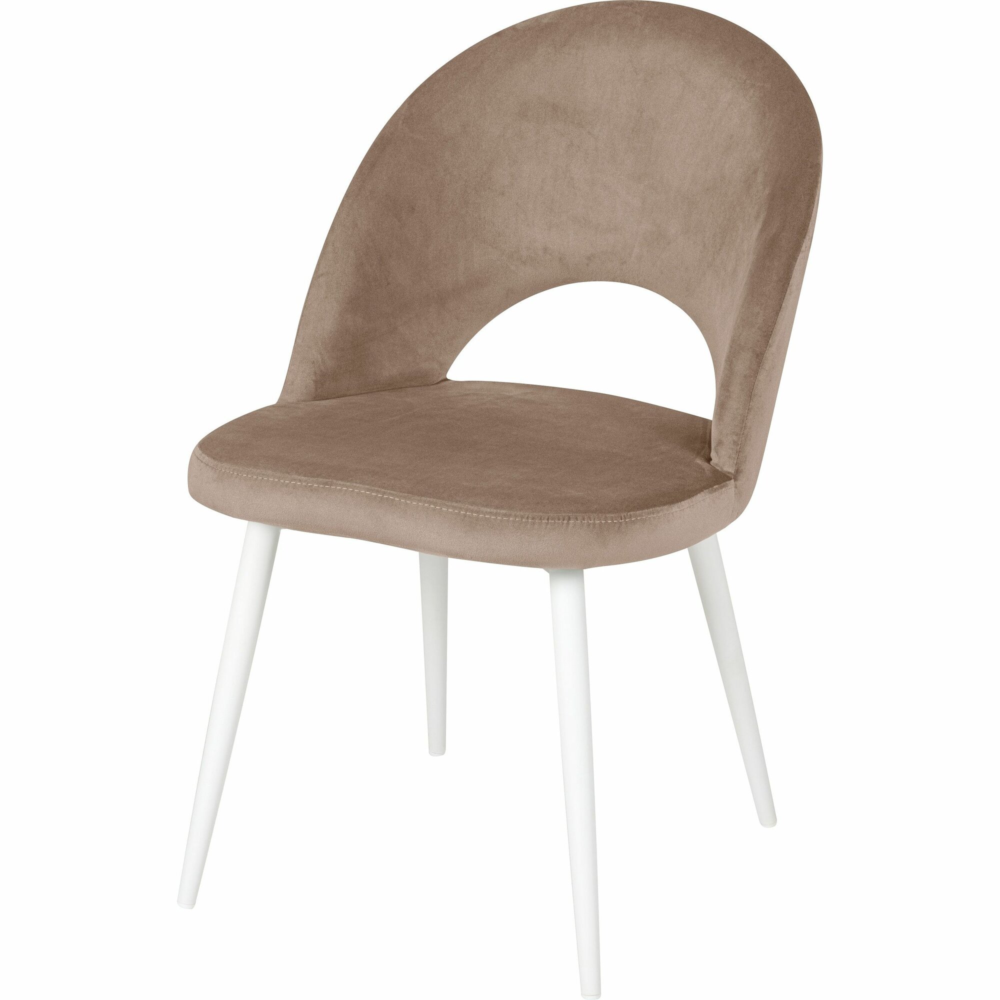 Стулья для кухни Ambe Рэди, современные, латте велюр, белый, 2 шт