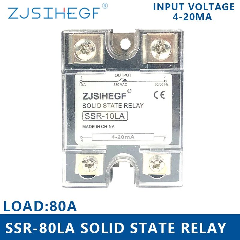 Однофазное твердотельное реле SSR-80/100/120LA ZJSIHEGF 100A 4-20mA