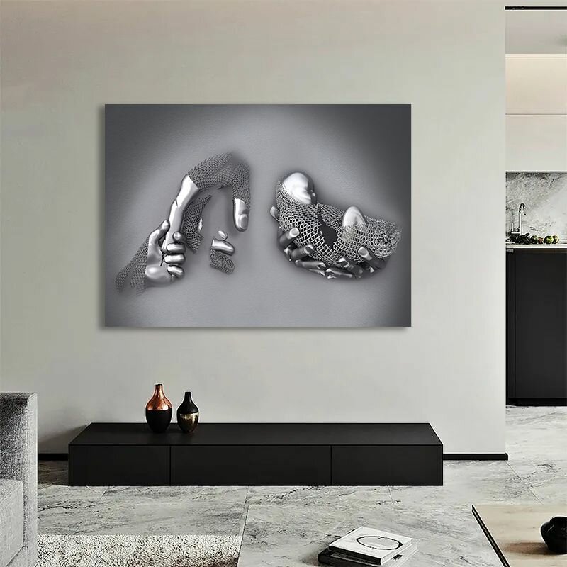 Картина "Металлическая любовь", поп-арт, на подрамнике, 30x40 см