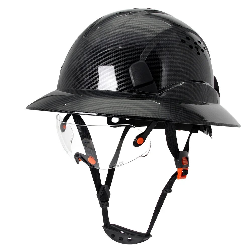 Aolamegs Защитный шлем из углеродного волокна с очками Черный, Carbon fiber black