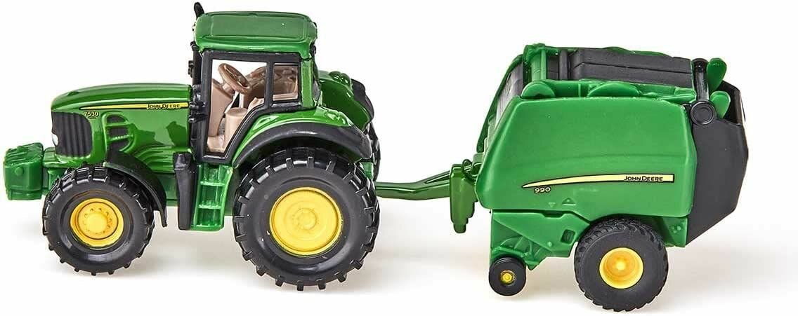 SIKU John Deere трактор с пресс-подборщиком, включая 2 тюка, металл/пластик