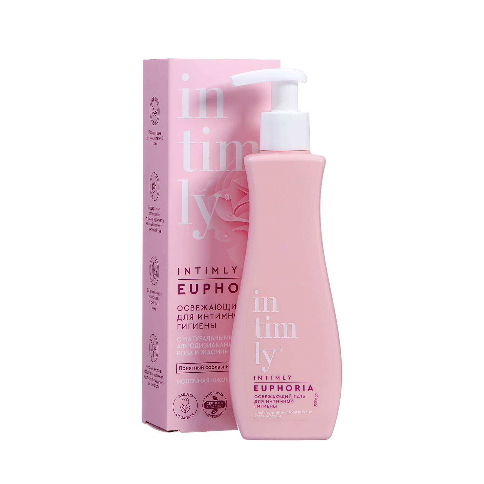 Гель для интимной гигиены INTIMLY Euphoria 220мл Роза/жасмин с афродизиаками NEW