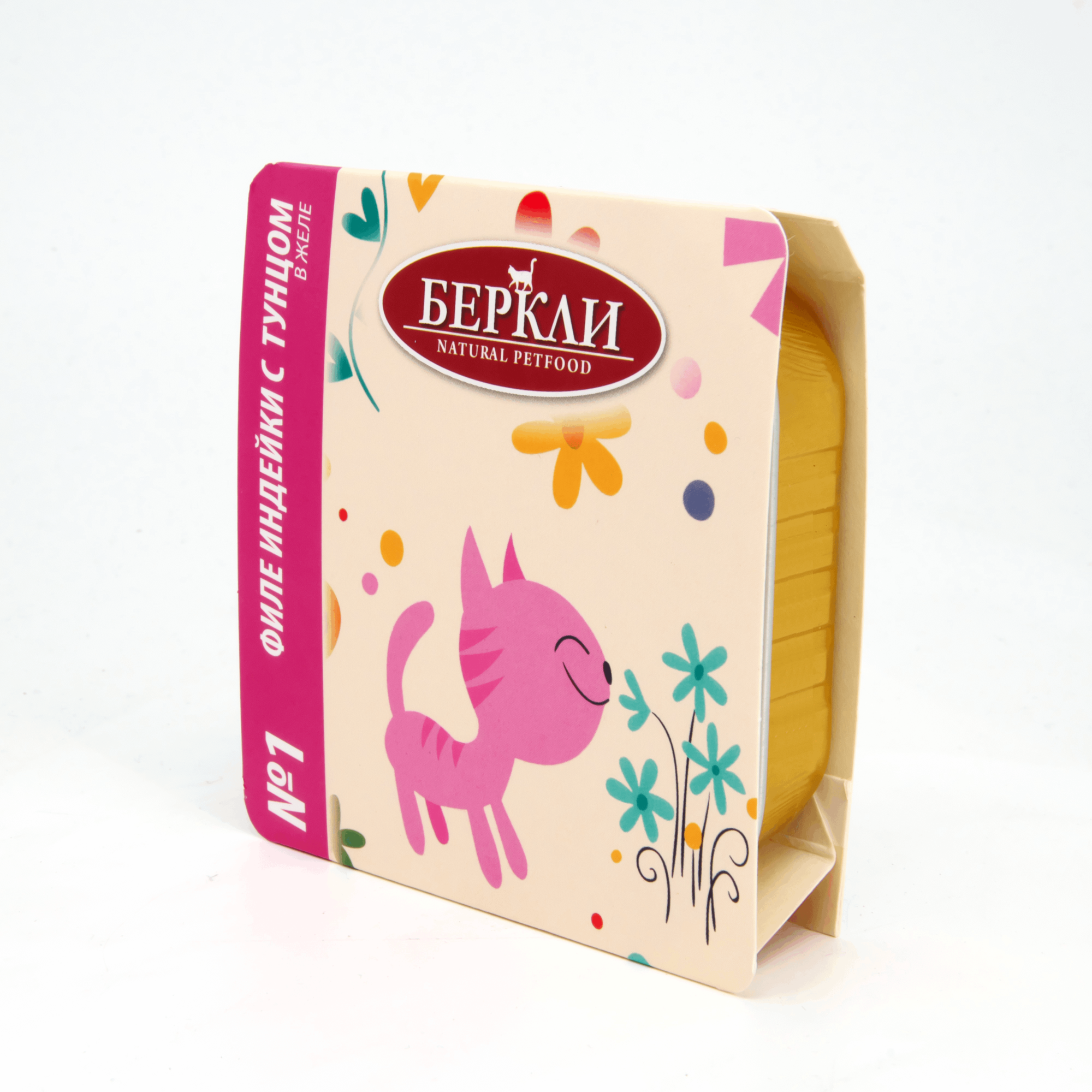 Корм влажный Berkley №1 филе индейка и тунец в желе для кошек (100 г)