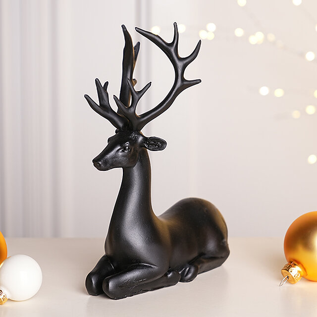 Декоративная фигурка Олень Гаспар 21 см черная, Koopman, ALX630080-1