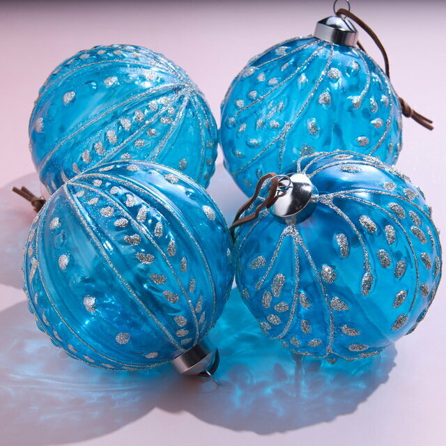 Елочные шары Francavilla al Mare 10 см, 4 шт, стекло, Winter Deco, 4060343-набор