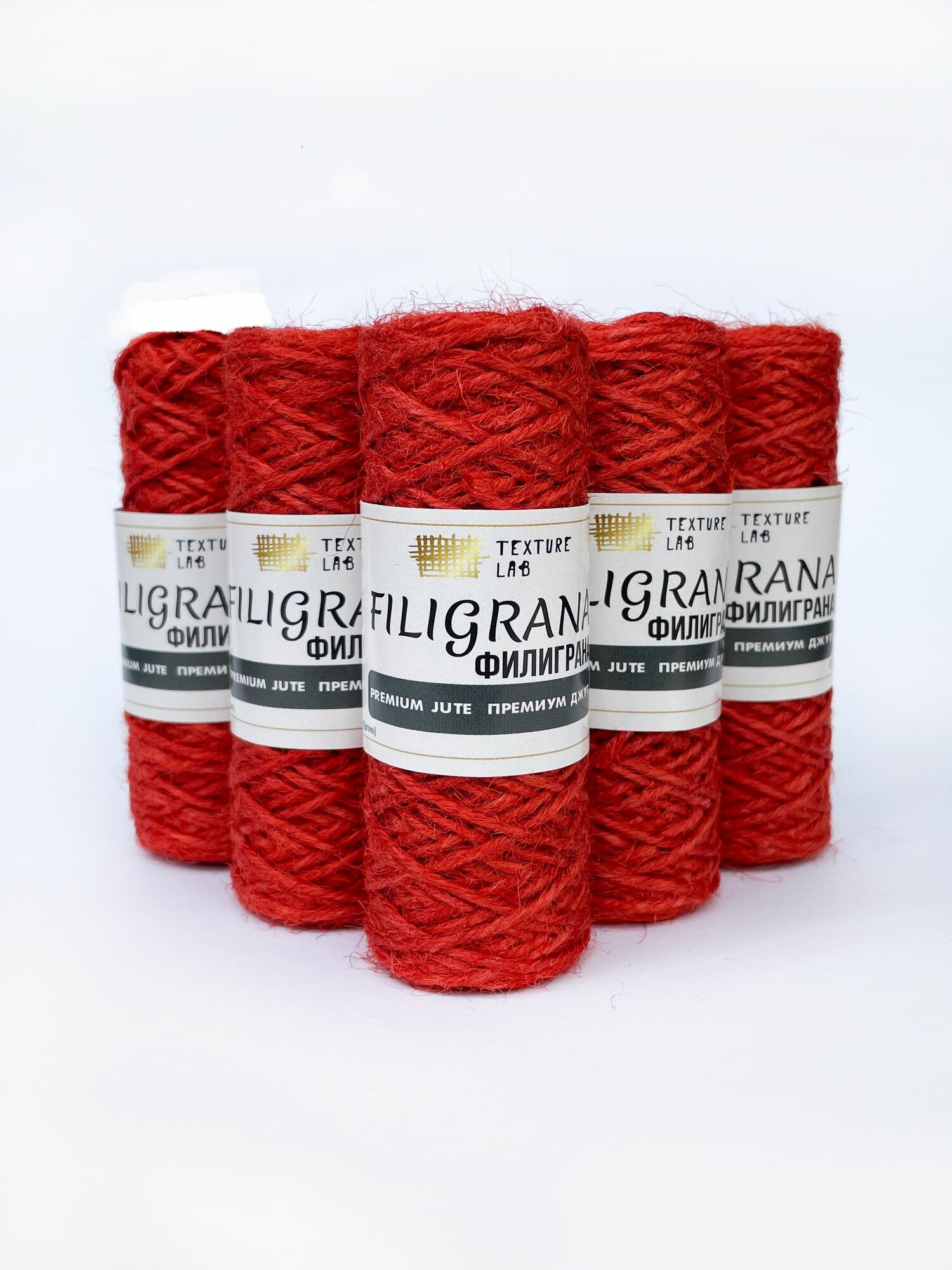 Пряжа Филиграна 04 красный (50г/45м, упаковка 5 мотков)