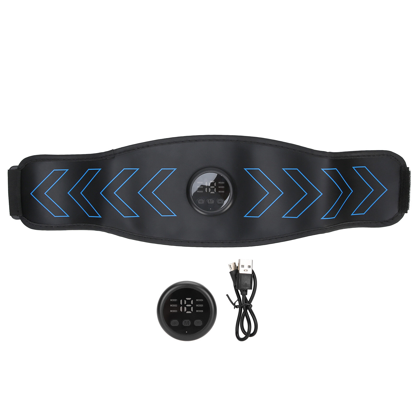 Интеллектуальный пояс для тренировки мышц EMS, 6 режимов, 18 уровней интенсивности, уменьшение жира, удобный и легкий