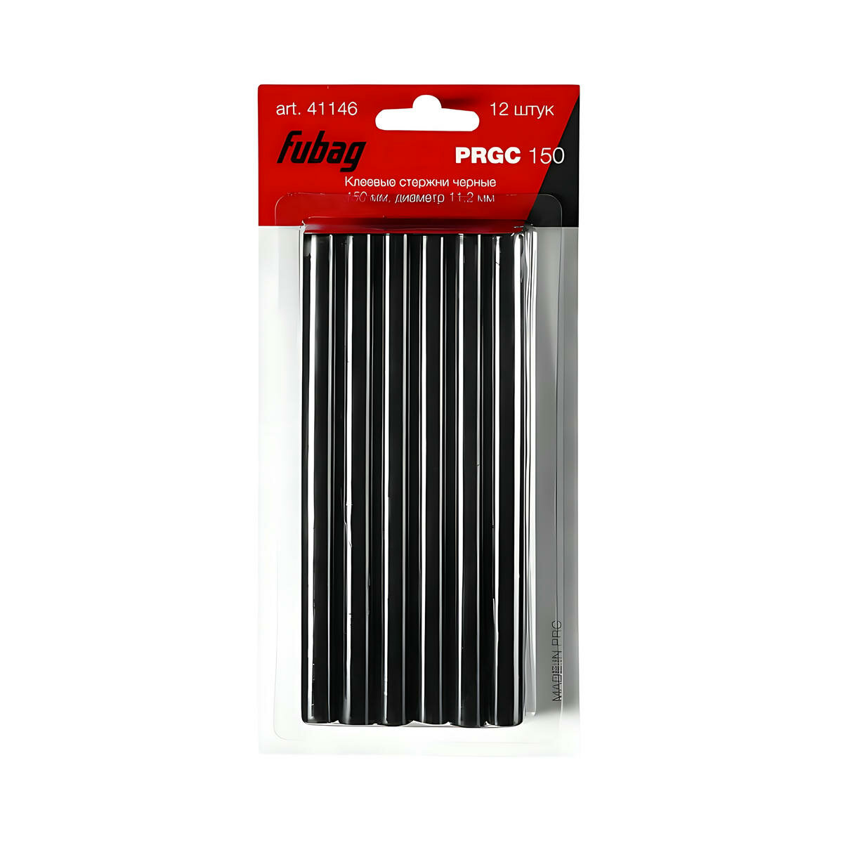 Стержни клеевые 11,2 х 150 мм (12 шт, черные) PRGC 150 FUBAG 41146