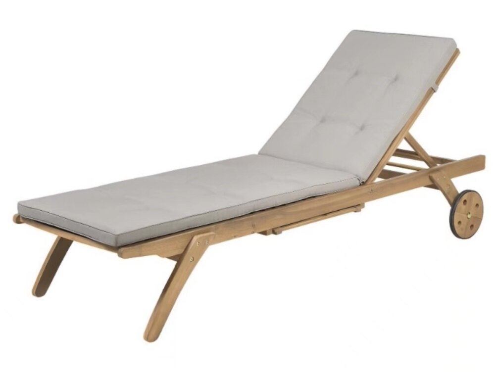 Шезлонг-лежак Афина A37 Темное дерево/Матрас бежевый Размеры: Высота 800мм Глубина 1950мм Ширина 706мм