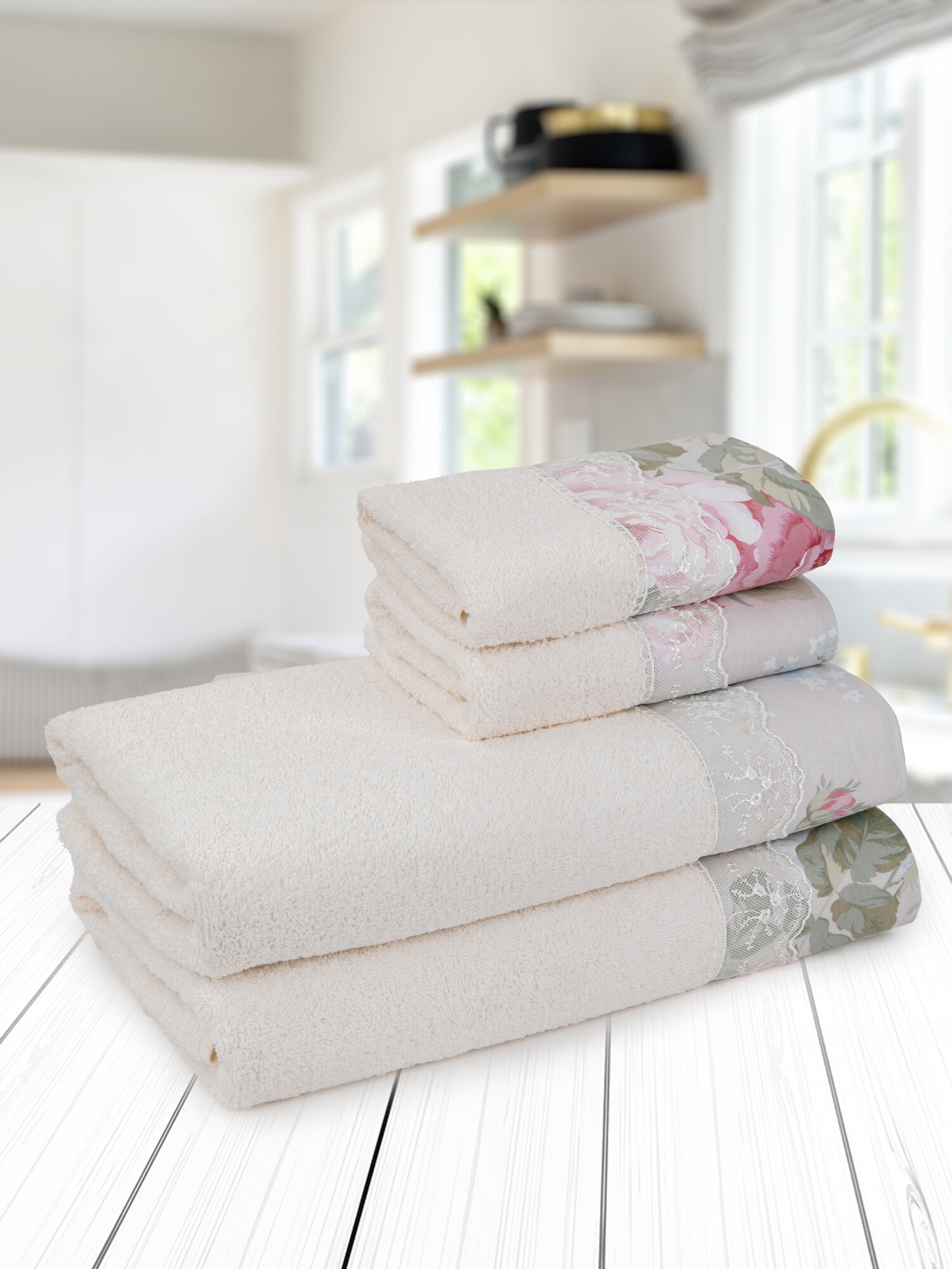 Набор хлопковых банных махровых полотенец 2 шт, ALMA, 100% хлопок