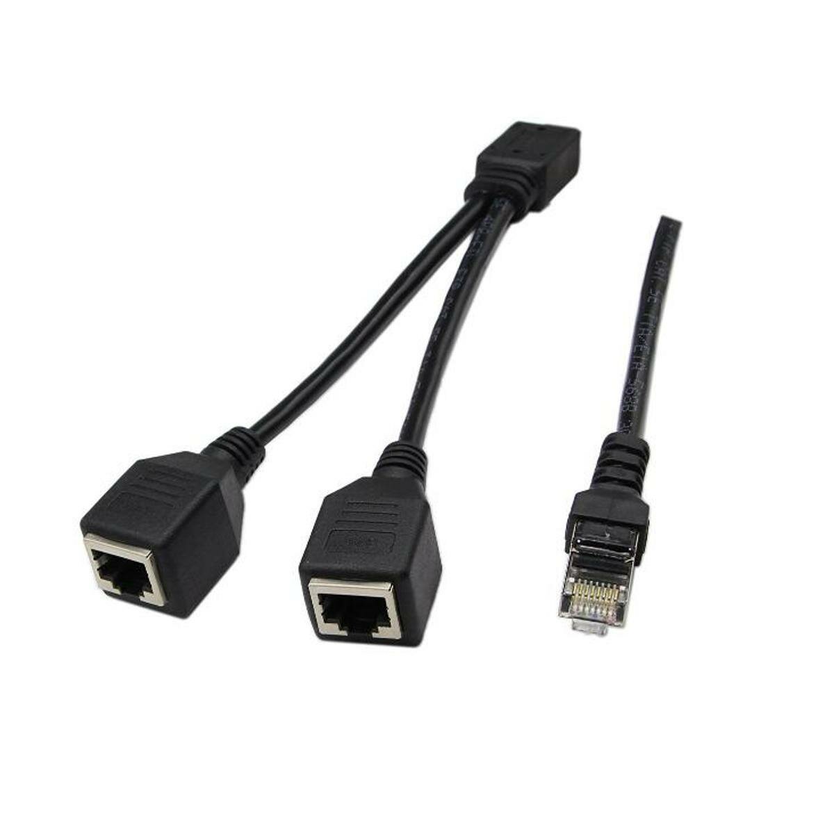 RJ45 1 мужской на 2 женских порта LAN Ethernet сетевой разветвитель Y-кабель-адаптер 0,25 м