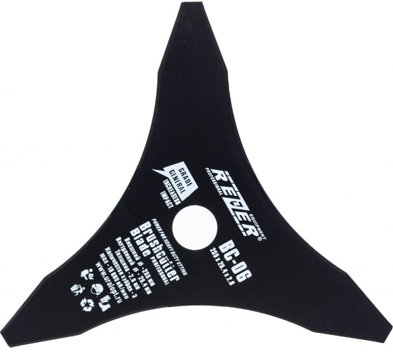 Нож Rezer ВС-06 (255 мм x 25.4 мм x 2.0 мм) для бензокосы 3-х лучевой 03.010.00033