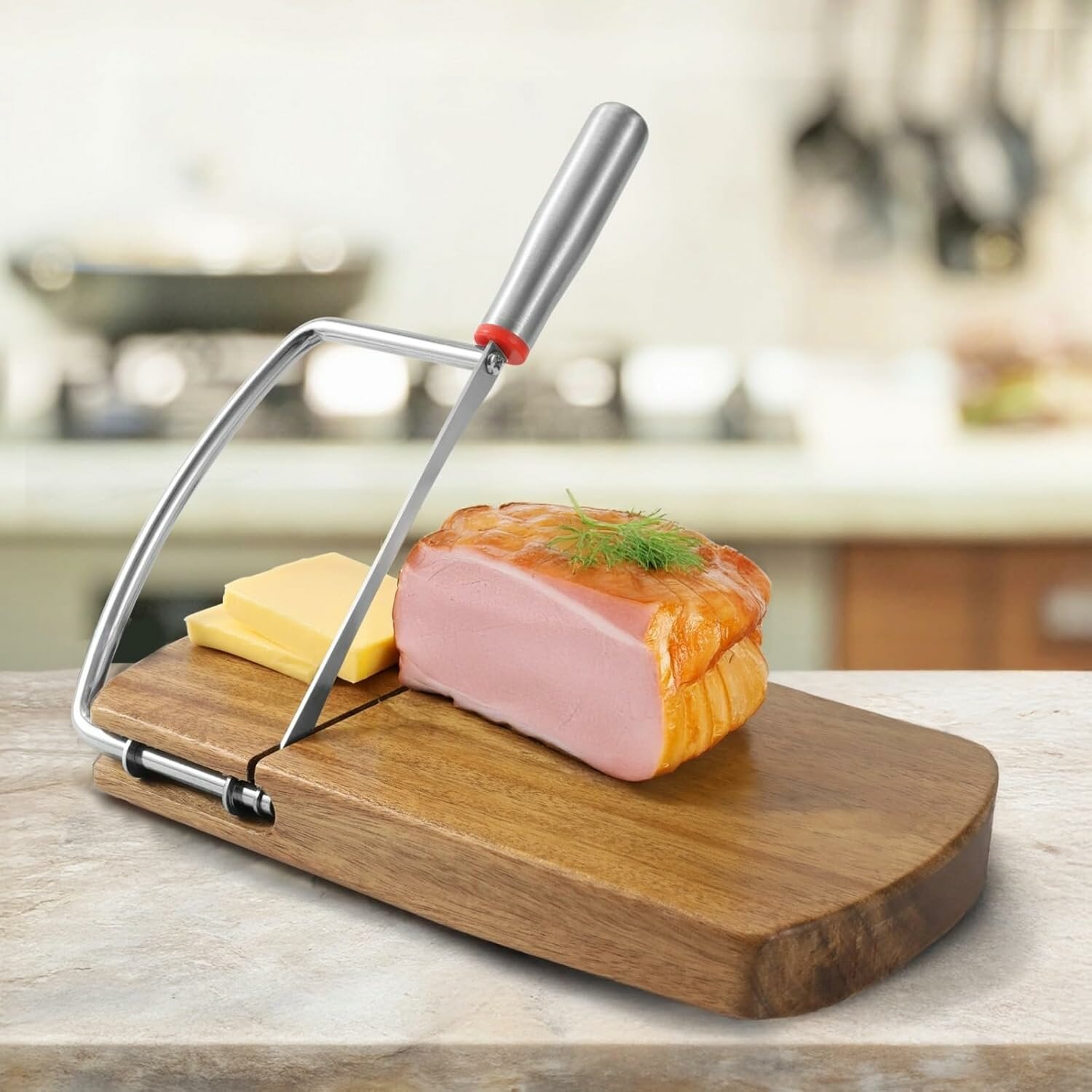 Слайсер для сыра из акации с нержавеющей проволокой для твердого сыра