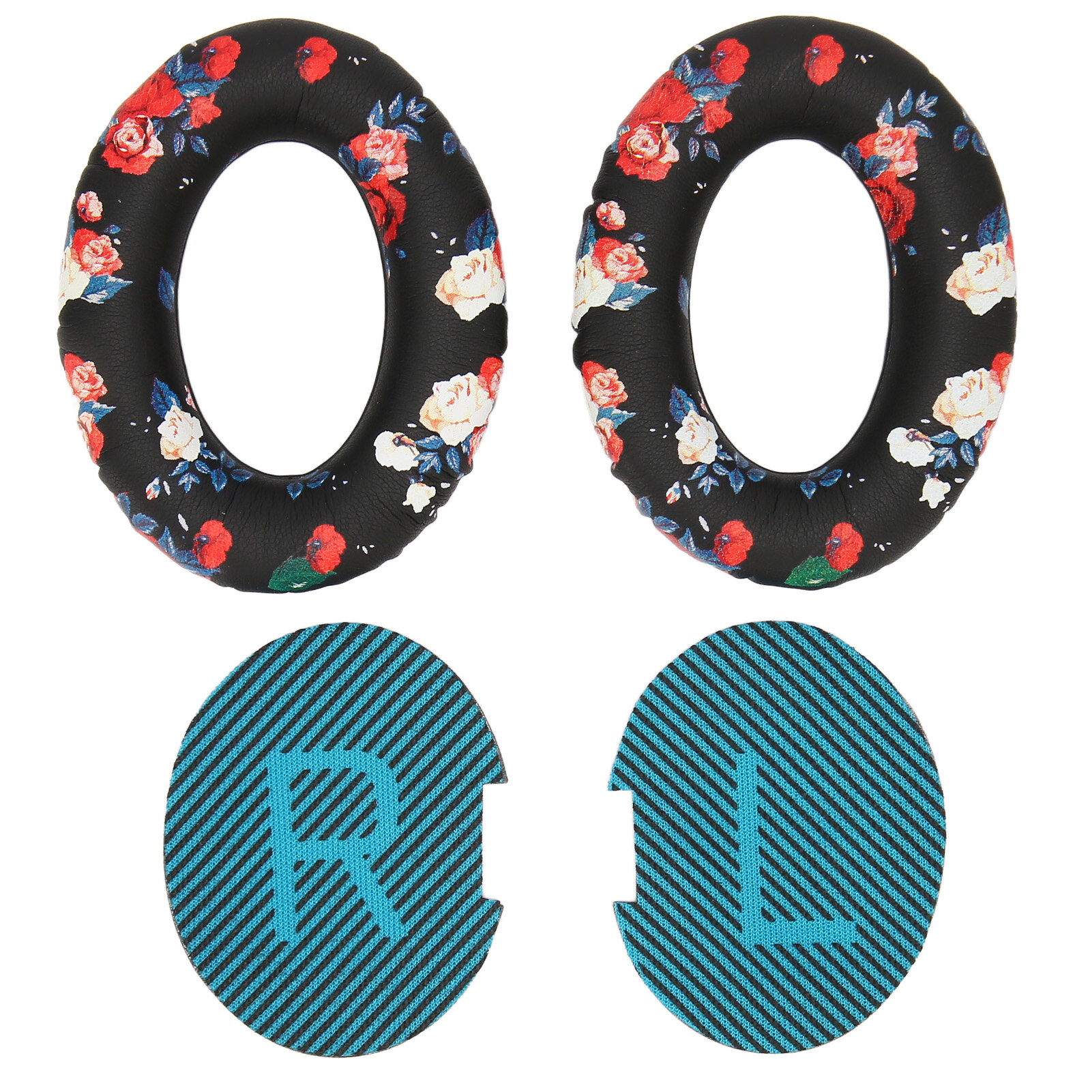 Амбушюры для Bose QC35/QC25/QC15/QC2/AE2i/AE2W, протеиновая кожа с памятью и принтом, синие