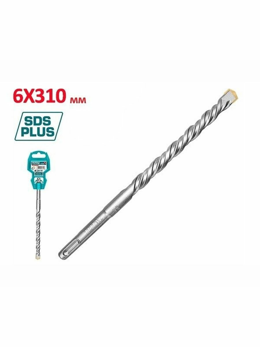 Бур по бетону, кирпичу, 6x310 мм, SDS- Plus TOTAL TAC310605C