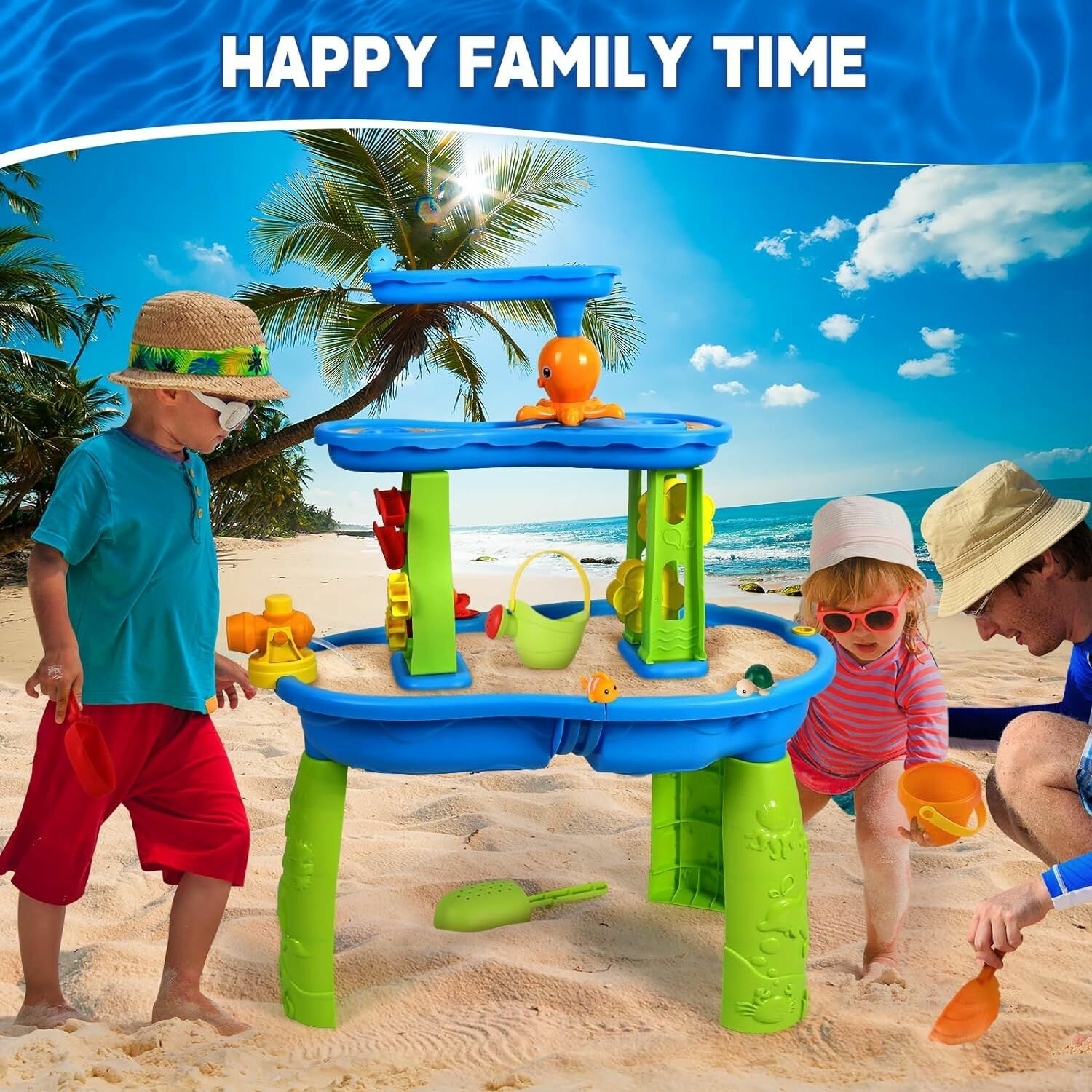 Трехъярусный детский пляжный водный игровой стол пляжная игрушка