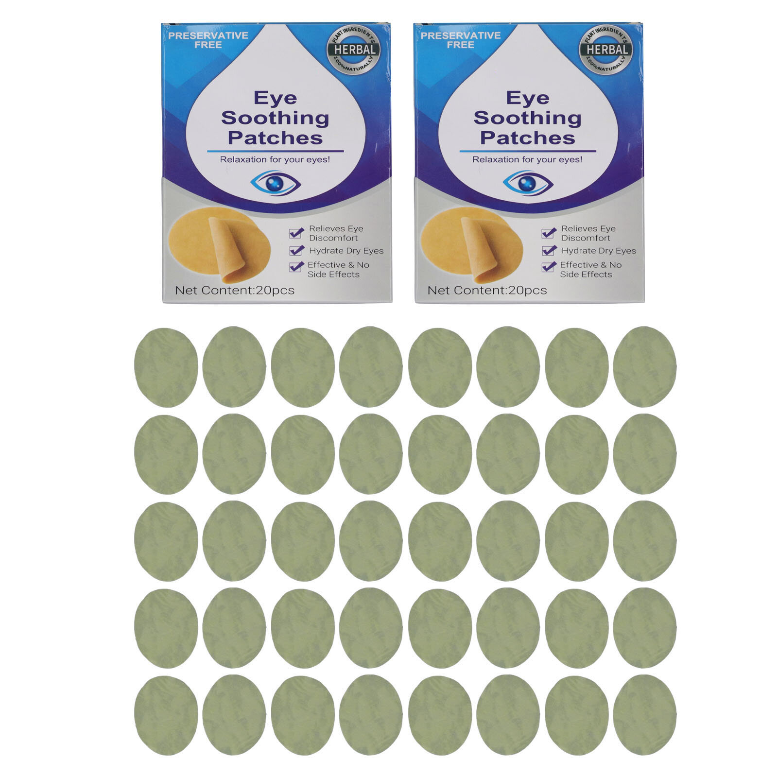 40 шт. успокаивающие патчи для глаз, нежные увлажняющие патчи для облегчения сухости, уменьшения дискомфорта, ухода за глазами, пластыри для улучшения сна