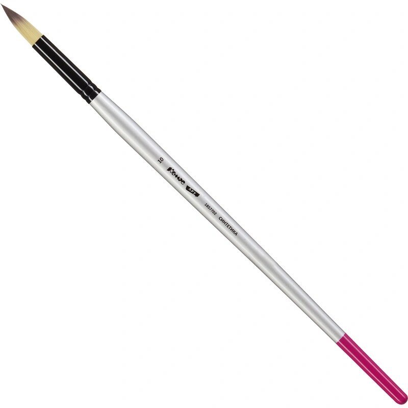 Кисть художественная Комус Арт синтетика средн. жест, кругл,№10, длинная ручка