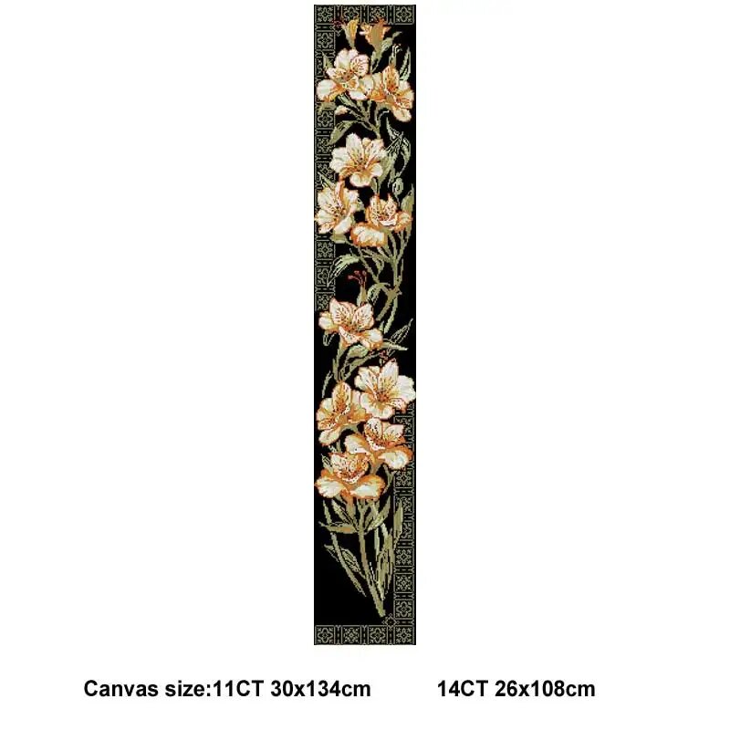 Наборы для вышивки крестом Coelho цветочные узоры 11CT 14CT HQ227, 11CT black canvas