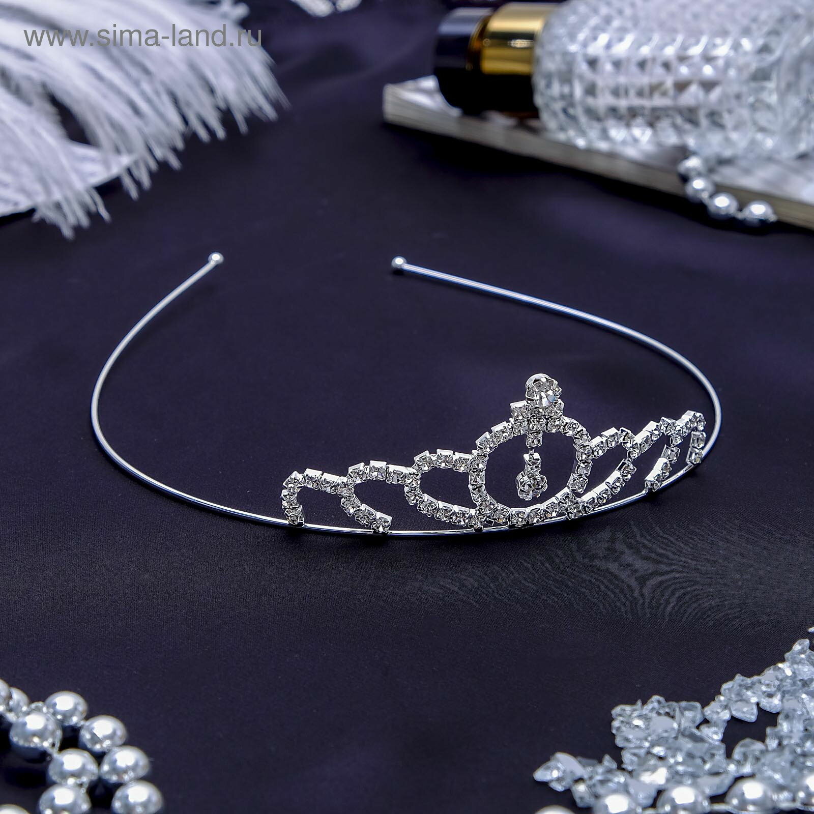 Диадема для волос "Блум", 3.5 см, серебро, тип: диадема, для кого: женский