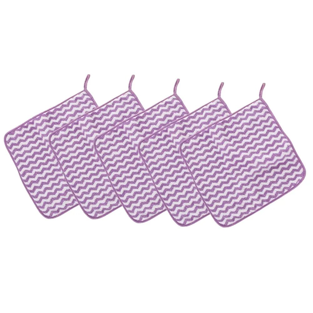Fioaeu Салфетки для уборки Тряпка для чистки, фиолетовый, 30x30 см, 5 шт.