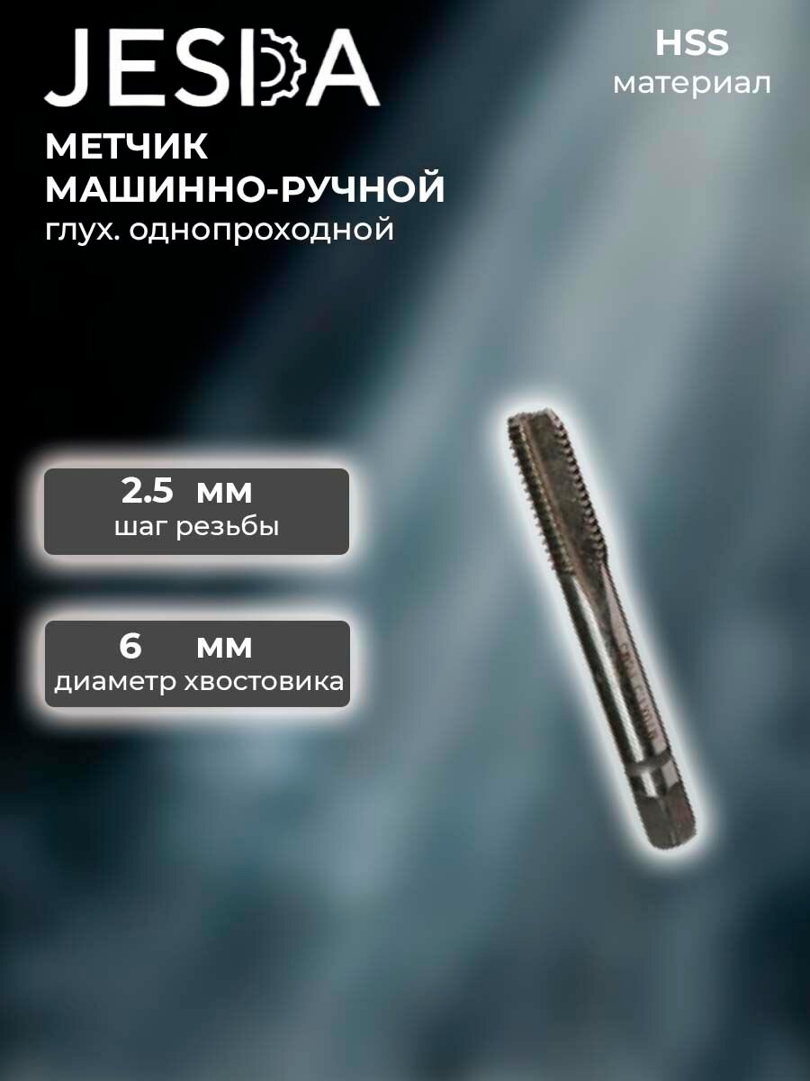 Метчик машинно-ручной М22х2,5 мм глух. однопроходной HSS (2621-1779)