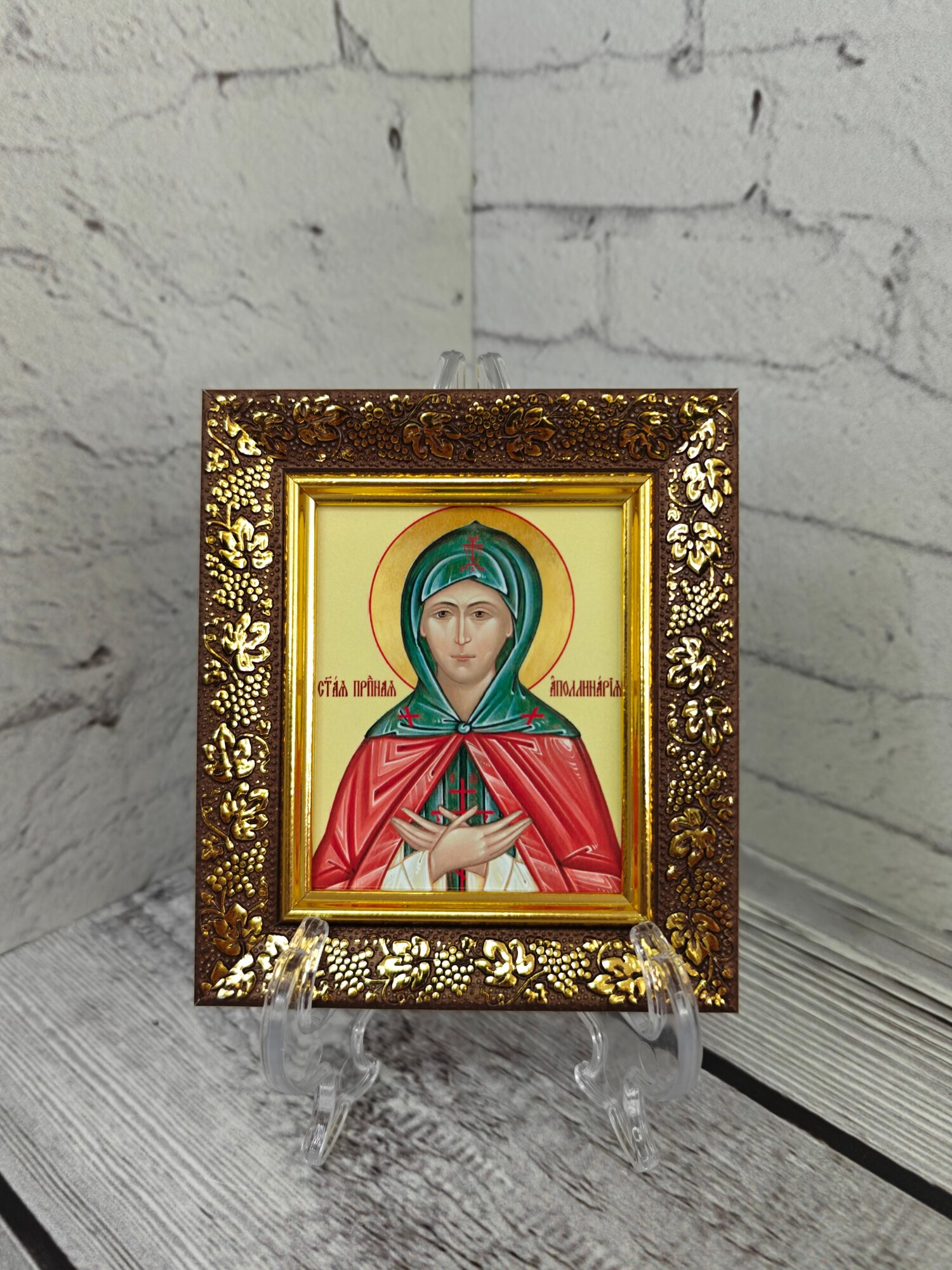 Икона Аполлинария (Полина) Египетская, Преподобная, 8,5х10 см