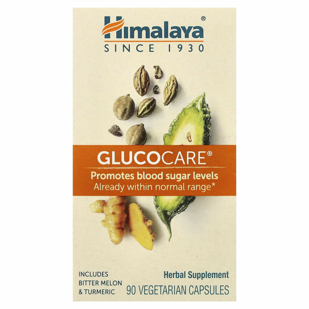 Himalaya, GlucoCare®, 90 вегетарианских капсул