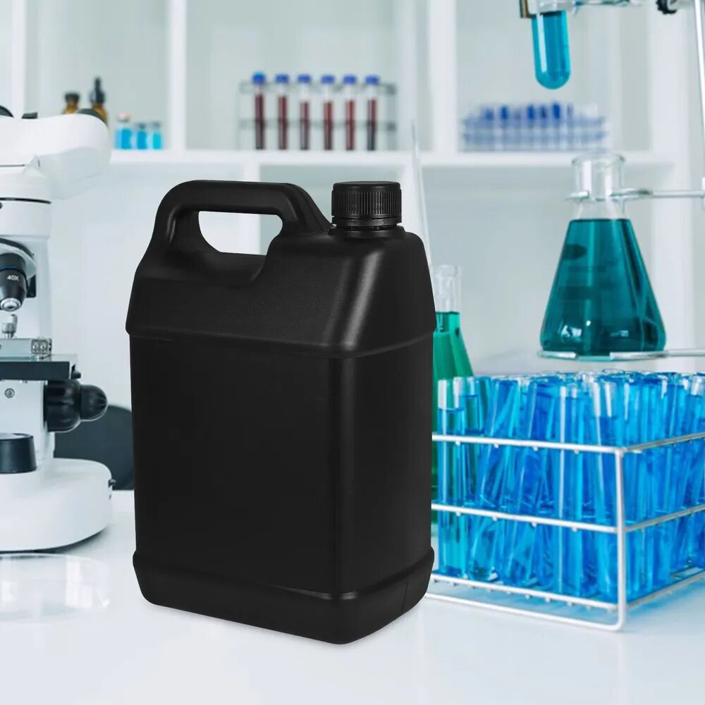 Пластиковая Бутылка С Крышкой Для Хранения Жидкостей, Черная, Объем 4 Л, Из Hdpe, Прочный И Устойчивый К Химическим Веществам