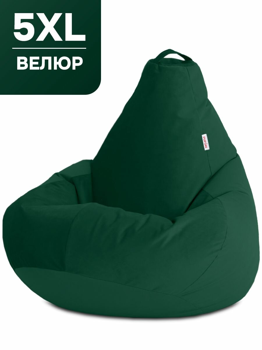 PUFON Кресло мешок Груша 5XL Велюр Зеленый