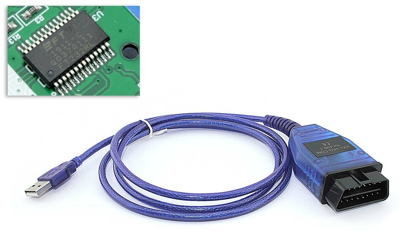 Сканер диагностики авто OBDII VAG COM KKL 409.1 (FT232RL)