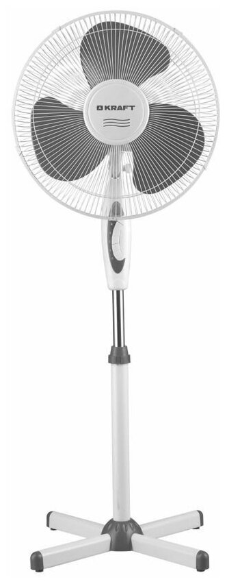 Напольный вентилятор KRAFT FS40-1621G 40 Вт, белый/серый