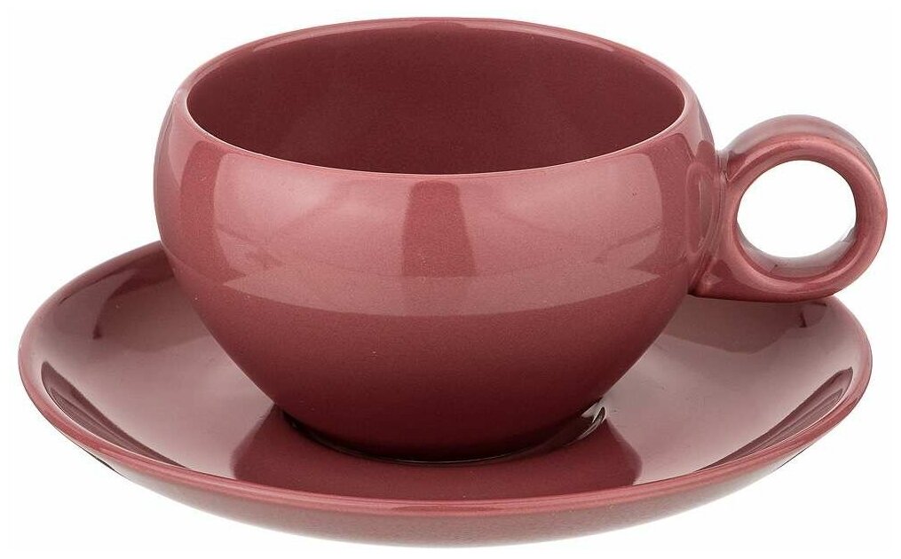 Чайный набор на 1пер. 2пр. fusion 290мл, брусничный KSG-263-1012