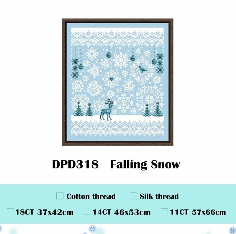 Наборы для вышивки крестиком «падающий снег», олень, аида, ткань 18 карат, 14 карат, 11 карат, небесно-голубой холст, наборы для вышивки хлопковой нитью, набор для рукоделия «сделай сам»