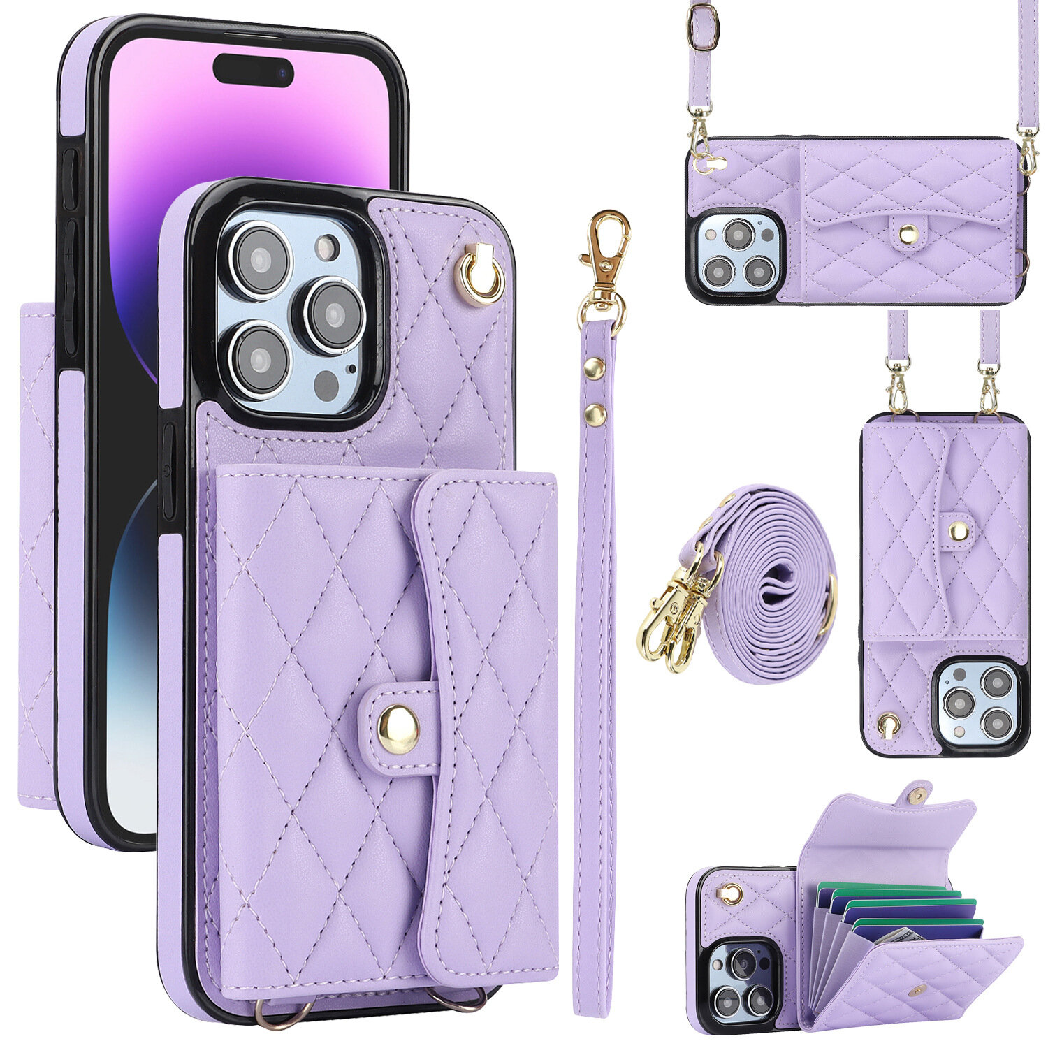 Чехол Yingyu "Messenger", для iPhone 11 Pro Max, PU + TPU, фиолетовый