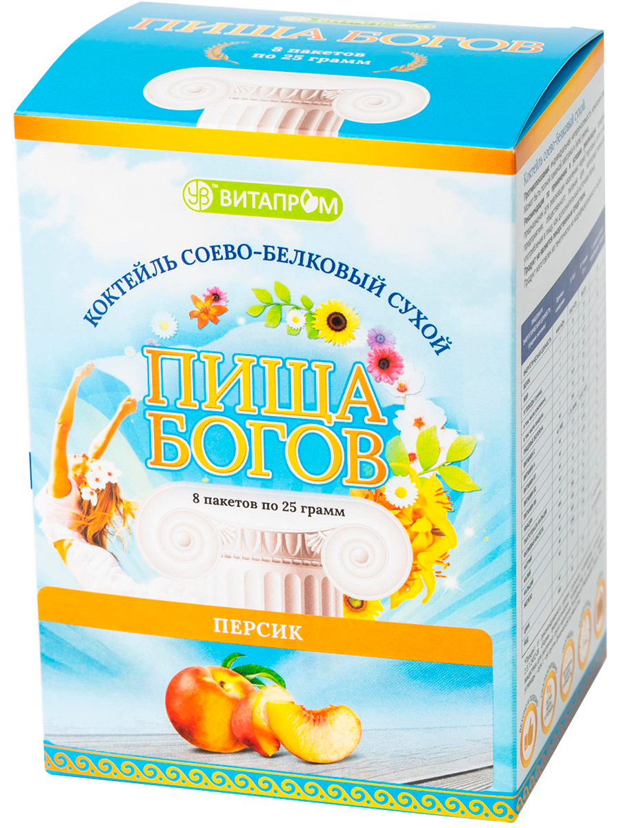 Коктейль белковый, Персик, 200 г, Пища Богов