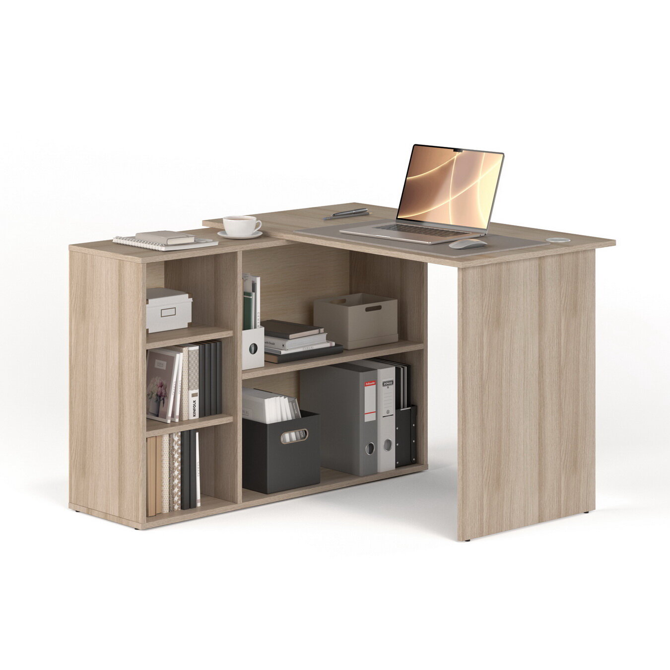 Стол письменный БАНГА-94 левый Ясень светлый