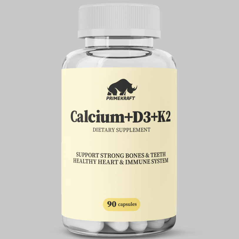 Биологически активная добавка к пище "Кальций+D3+К2" (Calcium+D3+K2), банка 90 капс.
